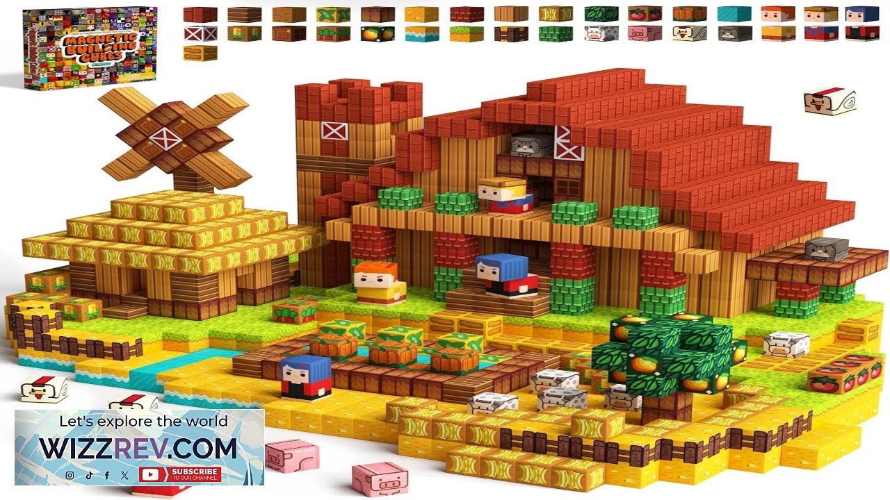 idoot 100PCS Magnetic Blocks Farm Animal Toys STEM Sensory Building ...