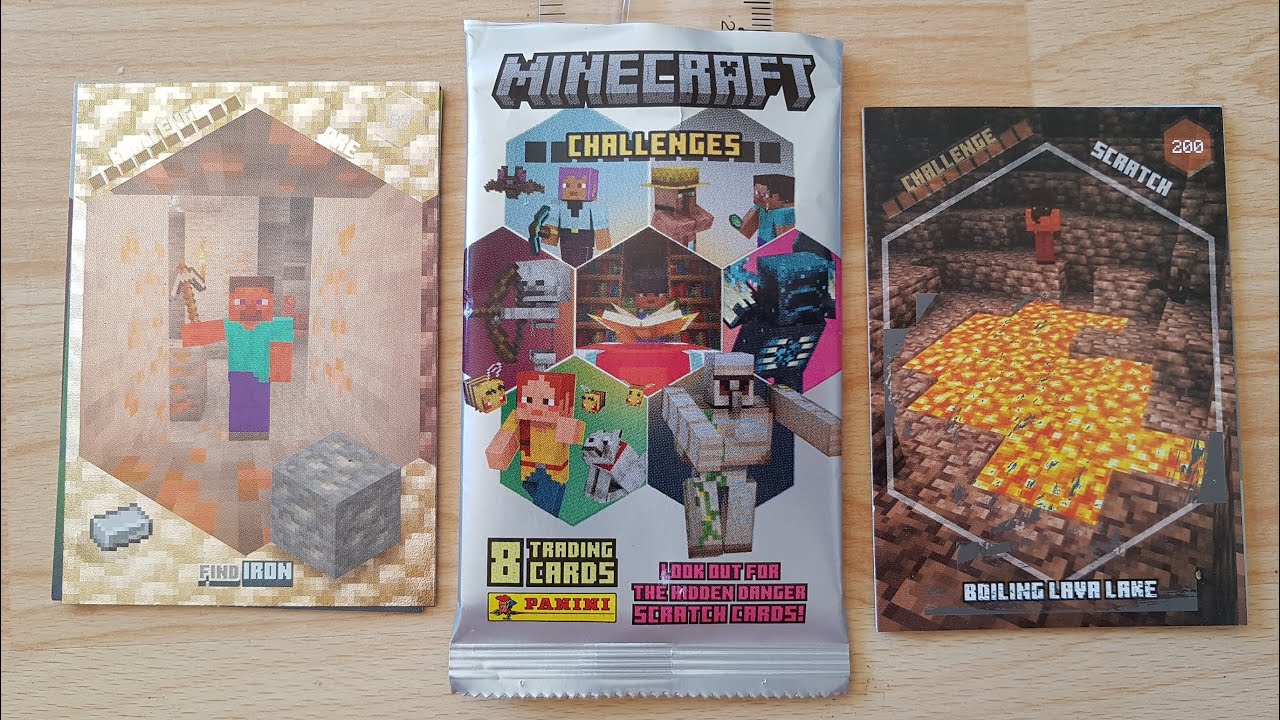 Minecraft Challenges Trading Cards 8-Pack, Unboxing - YouTube