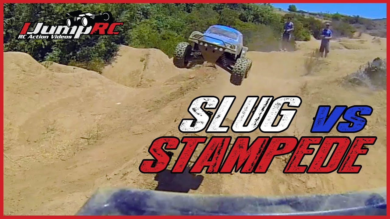 Slug vs Stampede 4X4 - Remote Controlled Dog Fight - YouTube