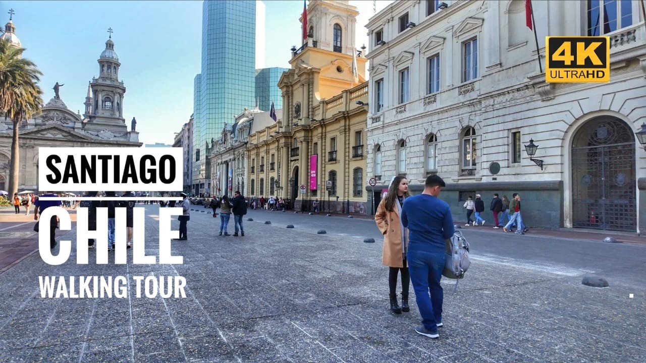 Centro de Santiago Chile Walking Tour | 4KWalk - YouTube