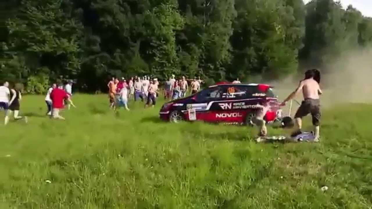 Being a spectator at a rally car race seems a tad intense - YouTube