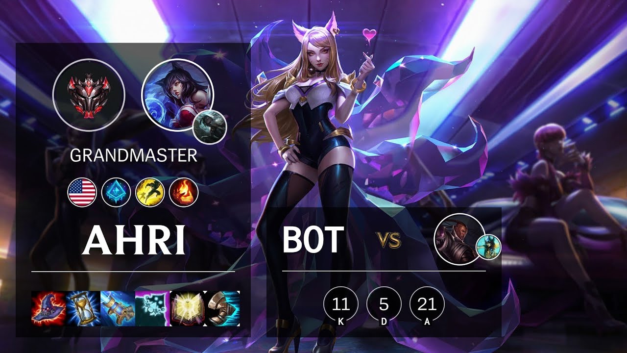 Ahri Bot vs Lucian - NA Grandmaster Patch 10.11 - YouTube