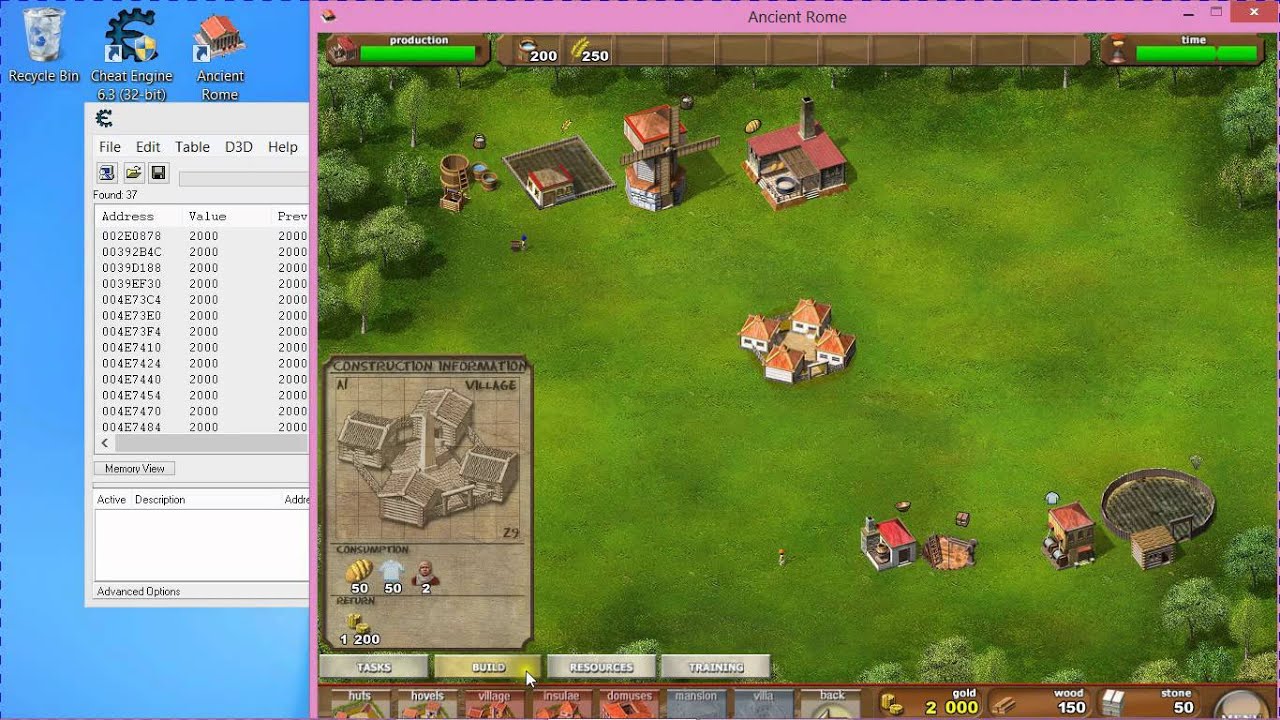 how to hack cheate engine with ancient rome game - YouTube