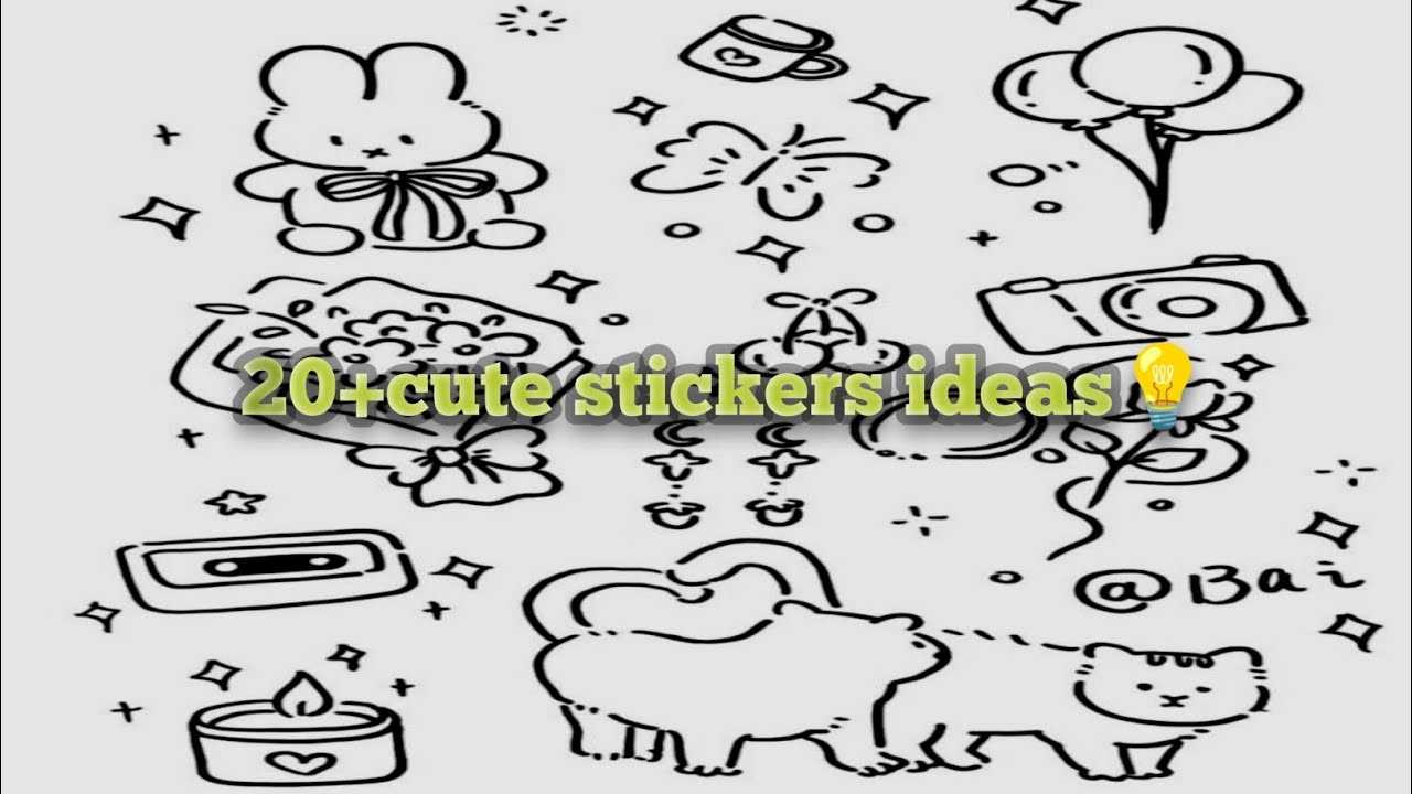 Cute mini stickers ideas for beginners💞|how to draw cute mini stickers ...