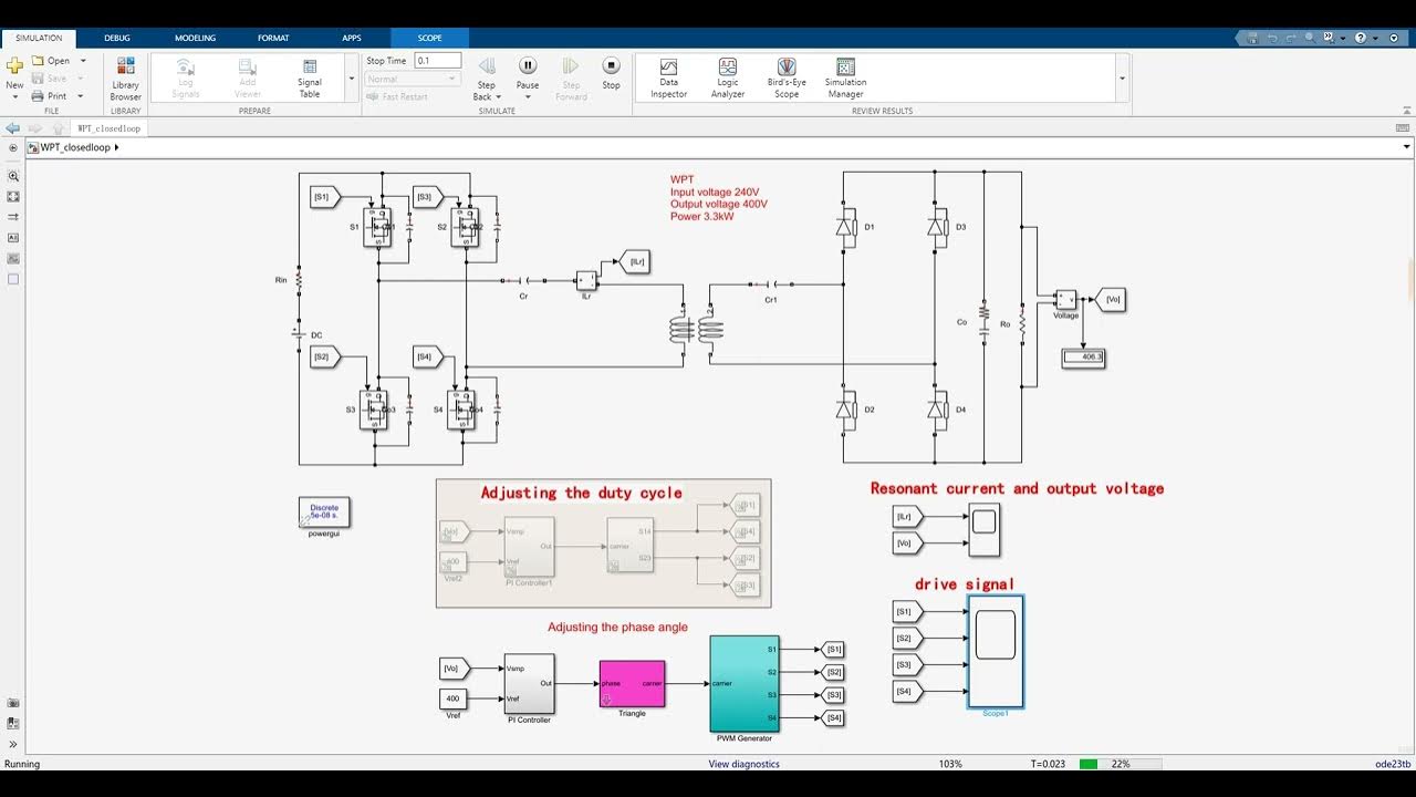Wireless Charging System SS Topology Simulation Model WPT/matlab ...
