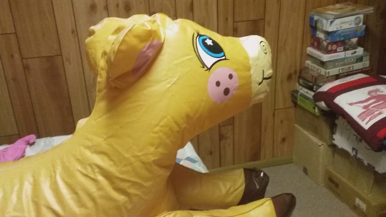 Blowing up Taffy the Pony (a very rare inflatable Pony that also comes ...