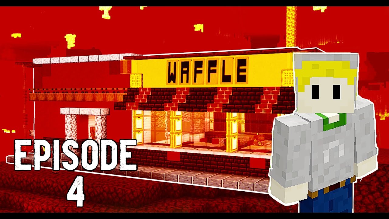I Built a WAFFLE HOUSE In The Nether! Ep4 - YouTube