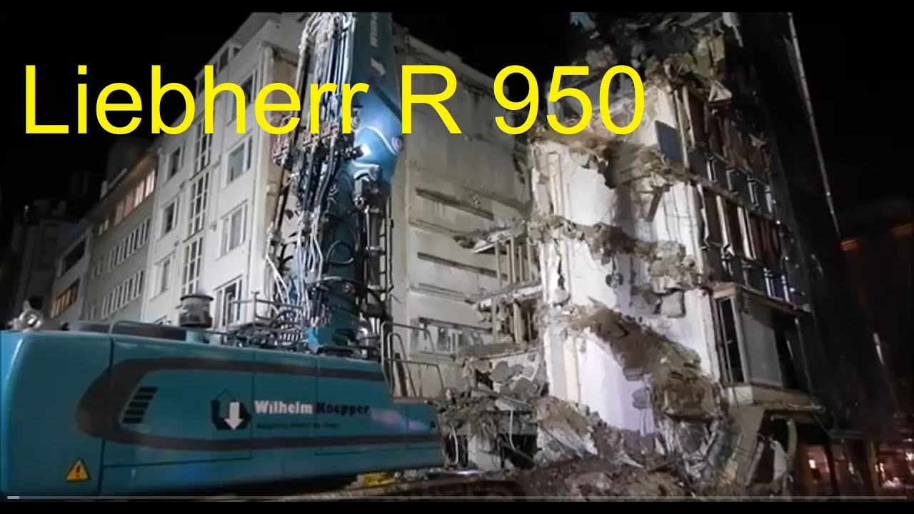 Excavator Liebherr R 950 longfront - demolition site - YouTube