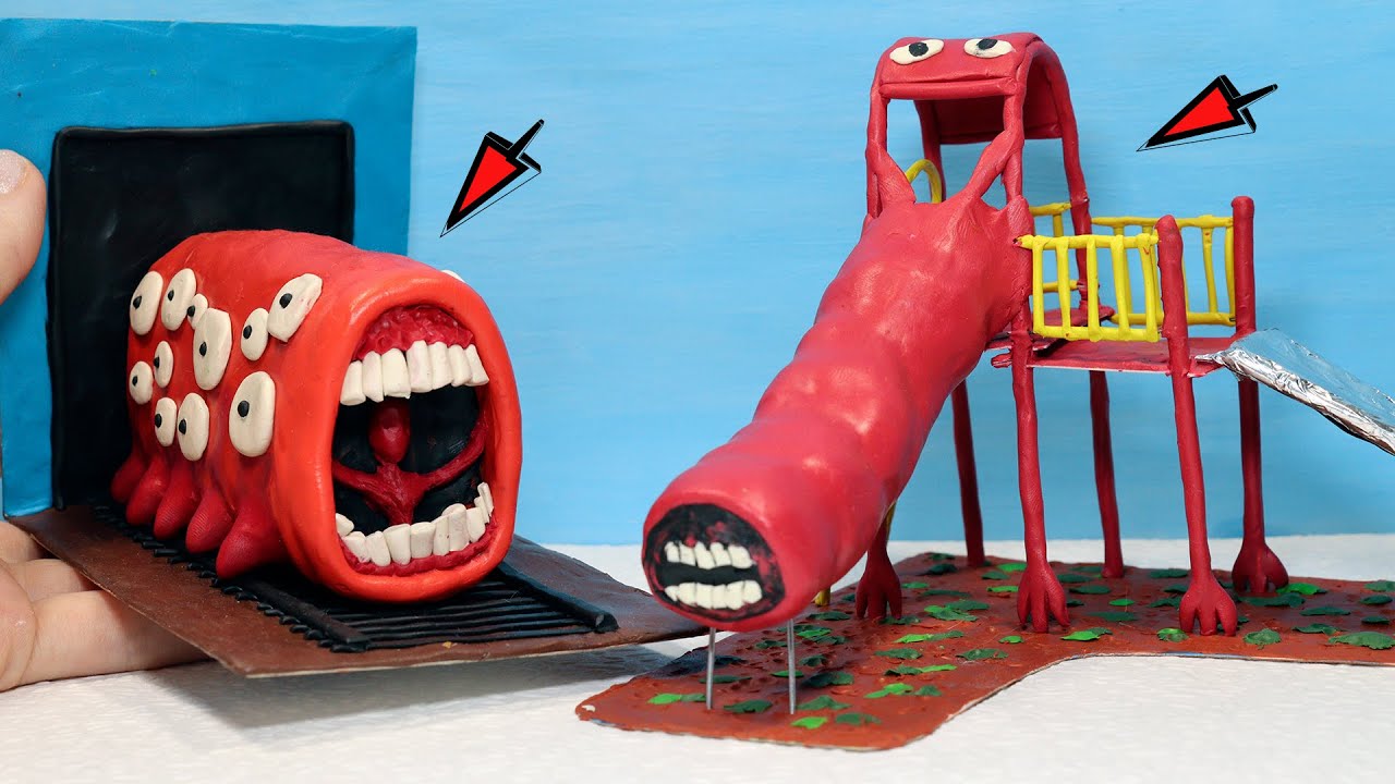 TRAIN EATER and THE EXTRA SLIDE made of plasticine. Sculpting the ...