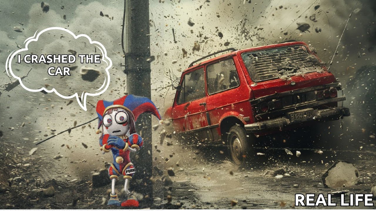 POMNI (Amazing Digital Circus) CRASHES! Worst Driver in History? (You ...