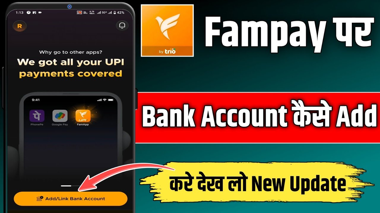 Fam pay per bank account kaise add kare | Fam pay me bank account kaise ...