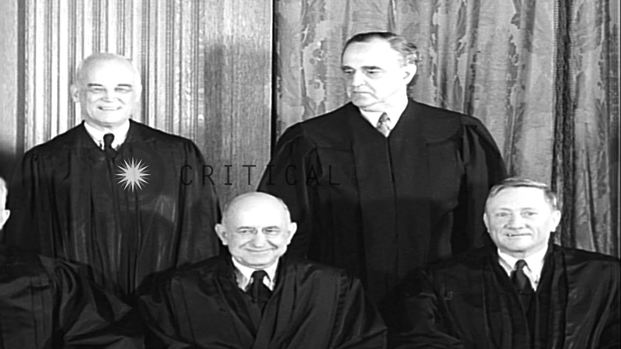 Chief Justice of Supreme Court, Earl Warren and other judges pose in ...