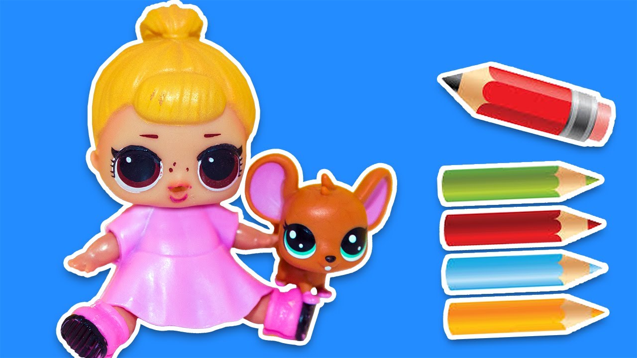 LOL Surprise Dolls Sis Swing play LOL Pets | Куколка ЛОЛ рисует Питомца ...