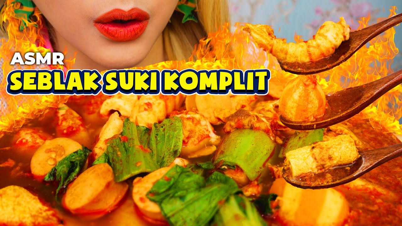 Pedess Ajib‼️ Asmr Seblak Suki Komplit Kuah Sambel Mercon😋 Asmr