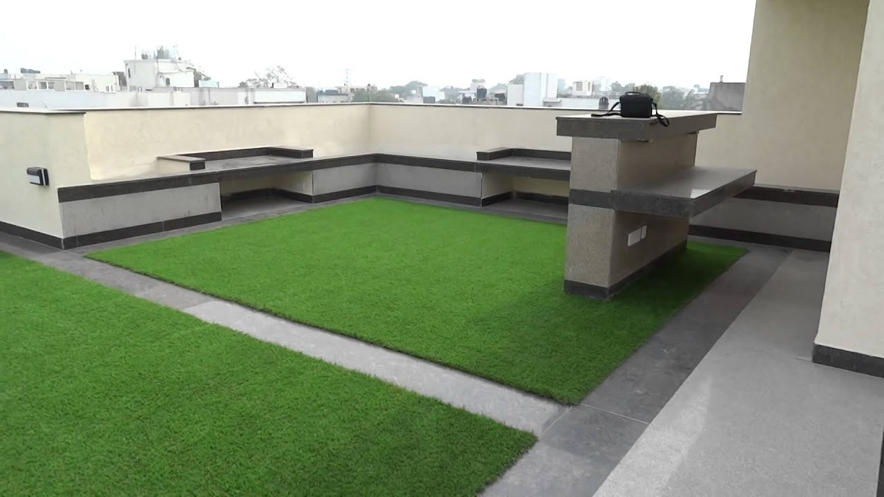 Terrace garden with cascade waterfall and vertical garden - YouTube