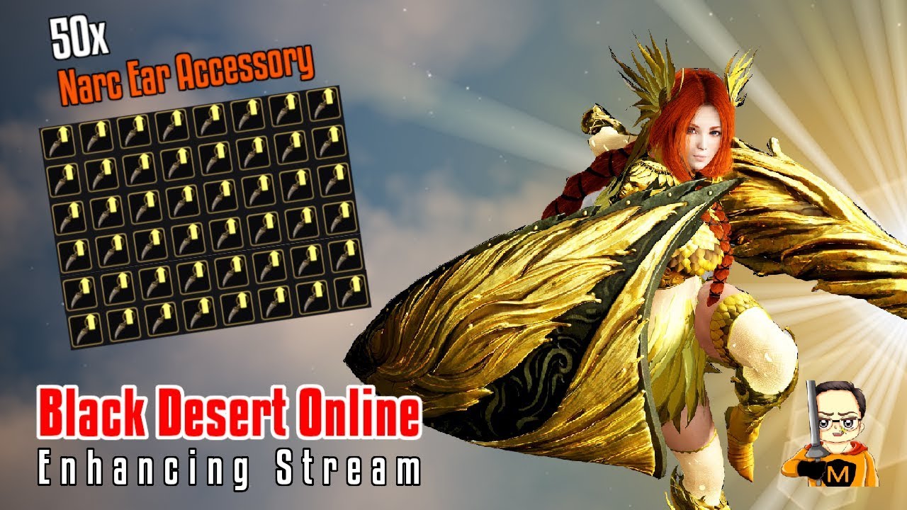 Black Desert Online Enhancing Stream - 50x Narc Ear Accessory - BDO Stream Gameplay German - YouTube