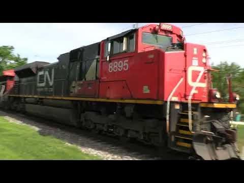 CN# 8895 & CN# 3043 Pull Ethanol Train East At Hillside Illinois - YouTube
