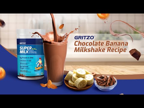 Chocolate Banana Milkshake | Gritzo SuperMilk | India's only personalized nutrition for your child