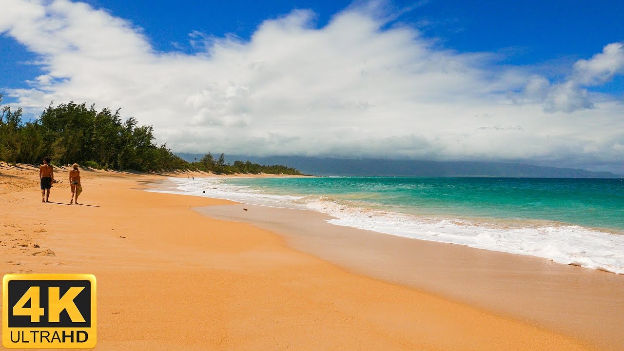 Relaxing Beach - 4K HD - Waves white Noise - YouTube