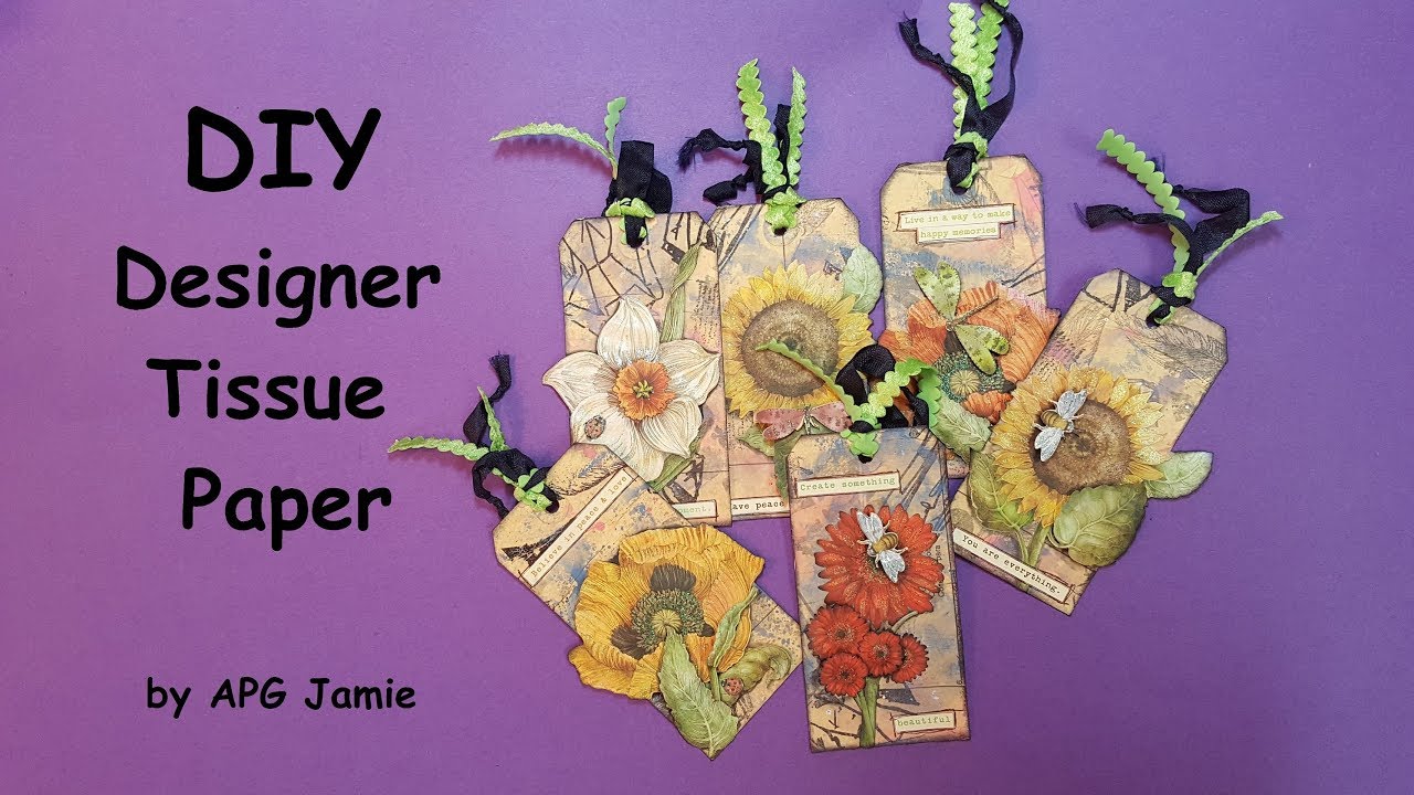 DIY designer tissue paper + tags - YouTube