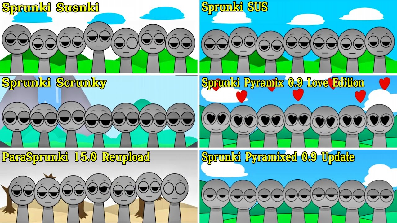 Mix all together Sprunki Susnki vs Sprunki SUS vs Sprunki Scrunky vs ...