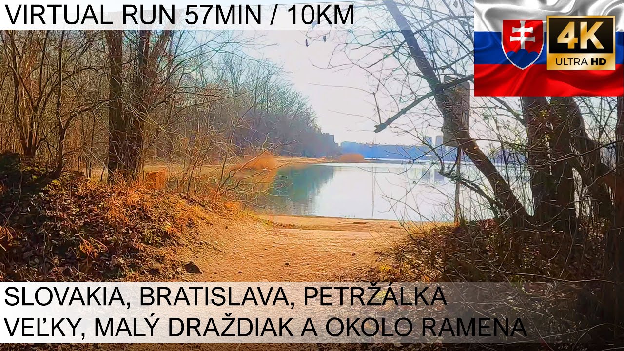 57 MIN / 10km Run | BRATISLAVA, PETRZALKA, DRAZDIAK | TREADMILL VIRTUAL ...