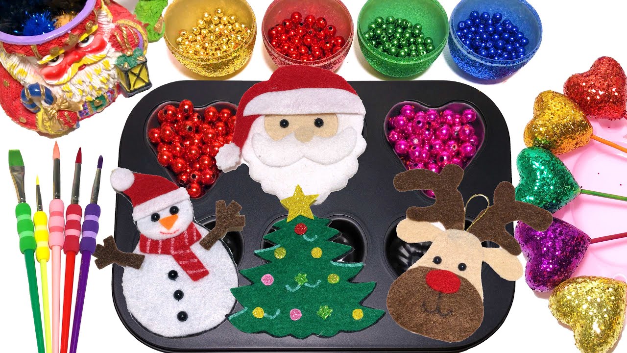 Oddly Satisfying Video l How to Make Rainbow Glossy Christmas Food with ...