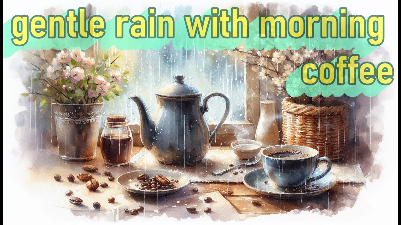 gentle rain with morning coffee - YouTube