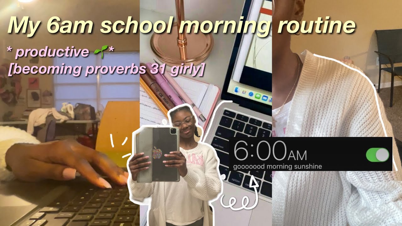 My 6:00 am school morning routine! 🌱 ️🤍 - YouTube