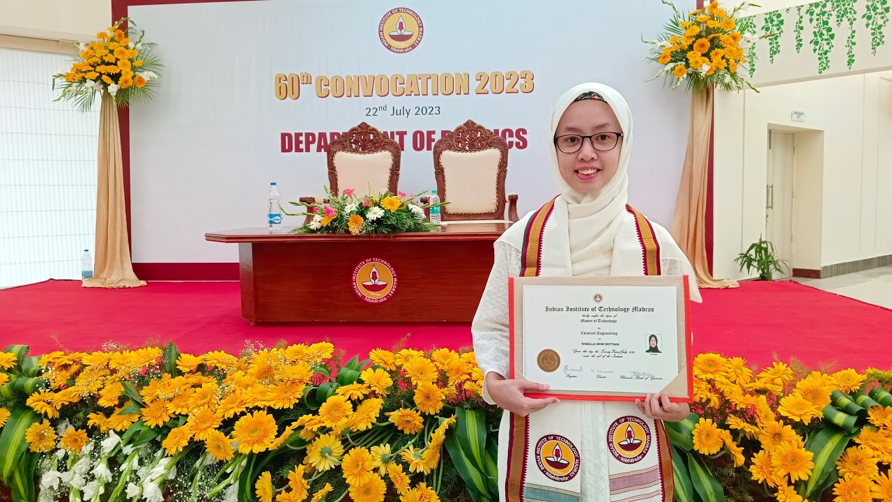 60th Convocation 2023 IIT Madras-Nabilla D S, The First Indonesian student graduated from IIT ...