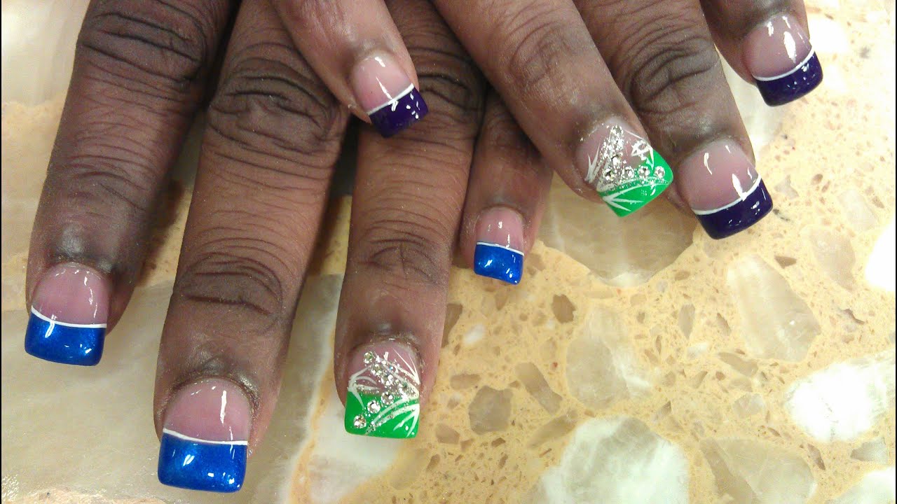 HOW TO CLEAN & COLOR HALF TIP NAILS - YouTube