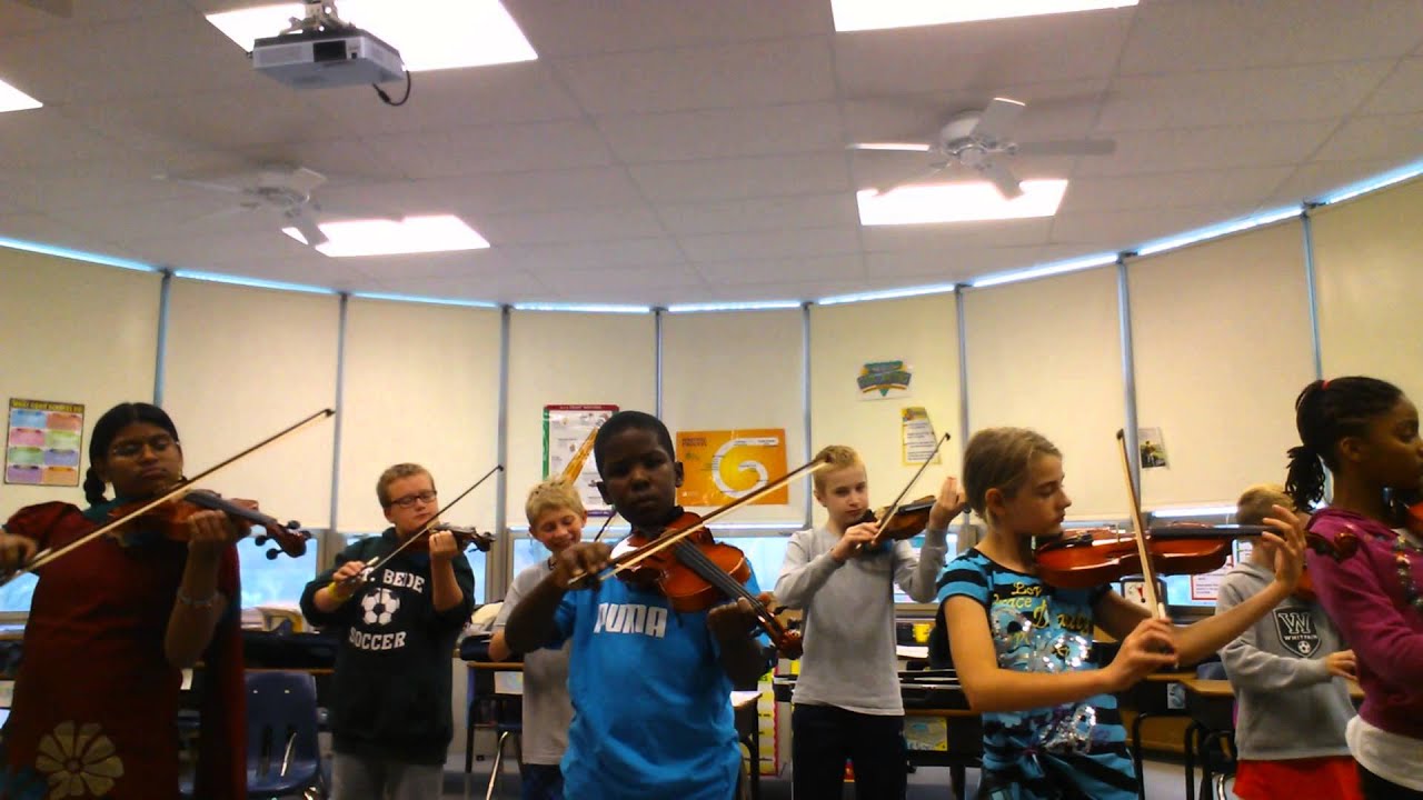 Room D twinkle open string duet - YouTube