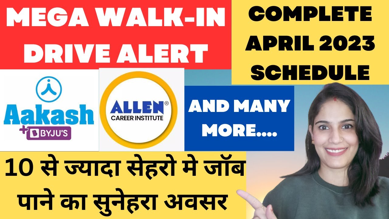 Mega Walk In Drive Mela | Complete April Schedule Attached | Latest ...