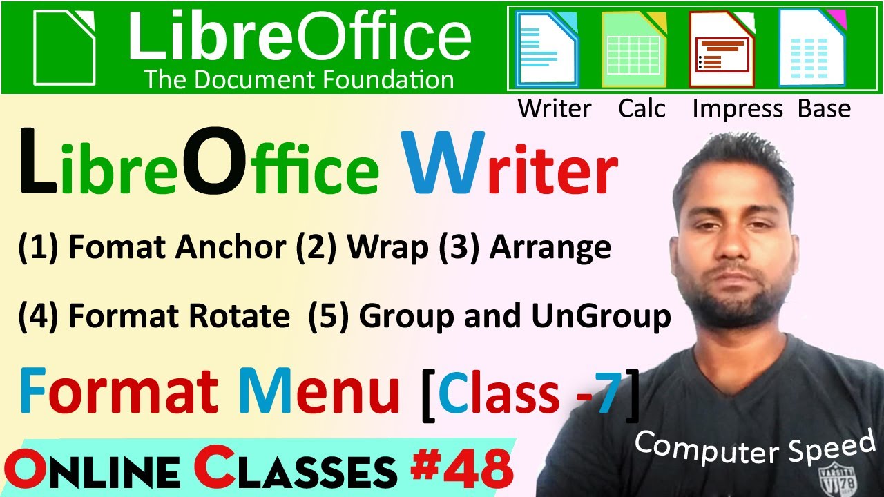 libreoffice | format menu | anchor in writer | rotate in writer | wrap ...