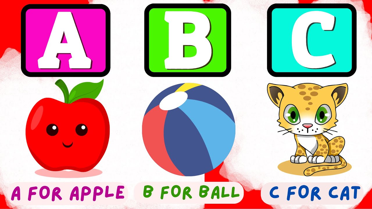 Phonics Song- 🍎A for Apple, 🏀B for Ball, 🐱C for Cat- ABC Alphabet for ...
