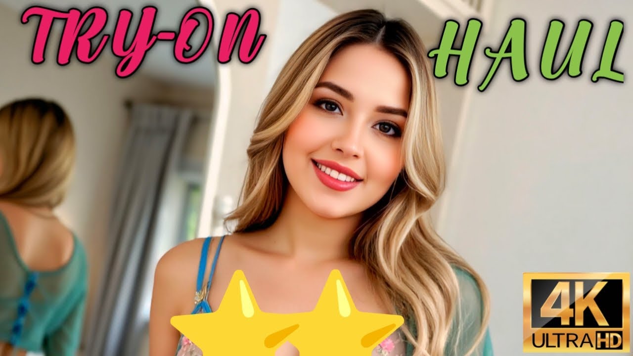 4K Pink ♥️ Transparent outfit try on haul | fishnet dress try on haul ...