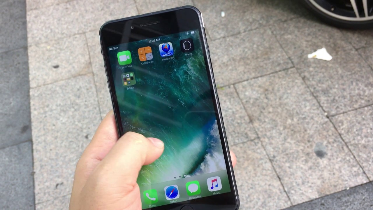 Goophone i7 plus black best version clone - YouTube