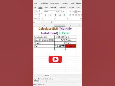 How to Calculate Loan EMI in MS Excel | Loan EMI Calculator in Excel #excel_nagari #exceltips ...