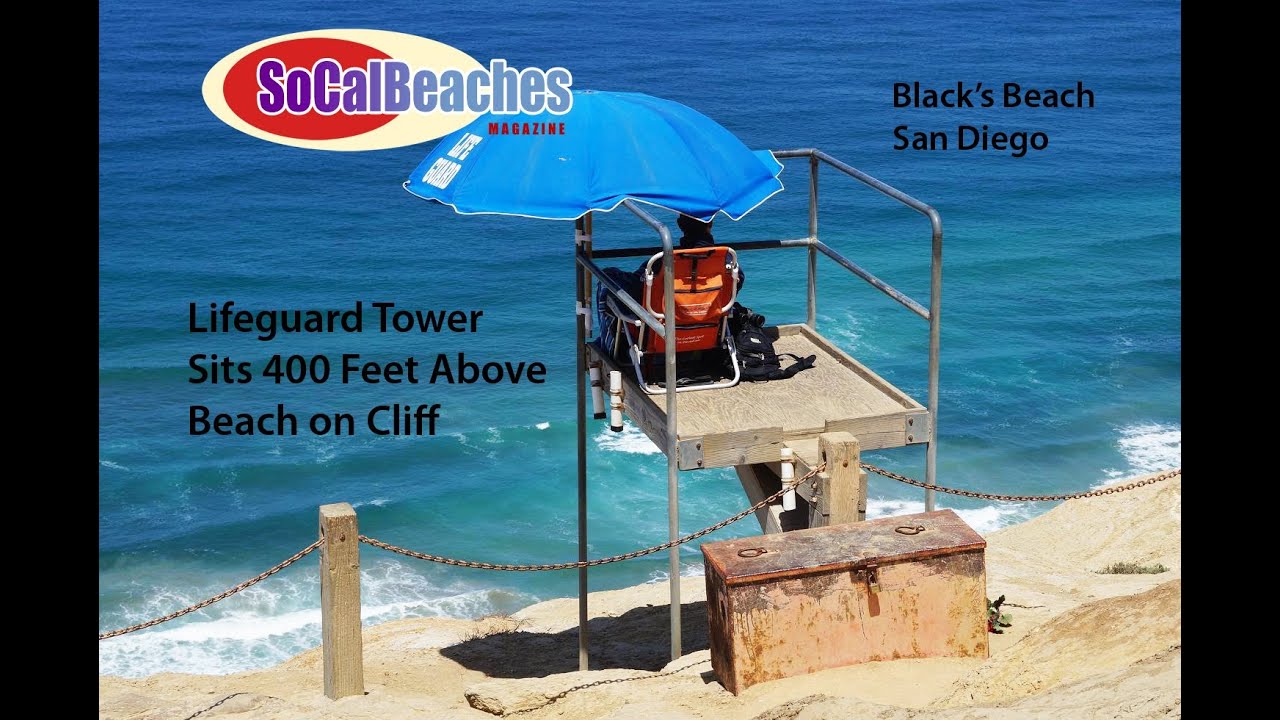 Lifeguard Tower 400 Feet Above Beach on Cliff - YouTube