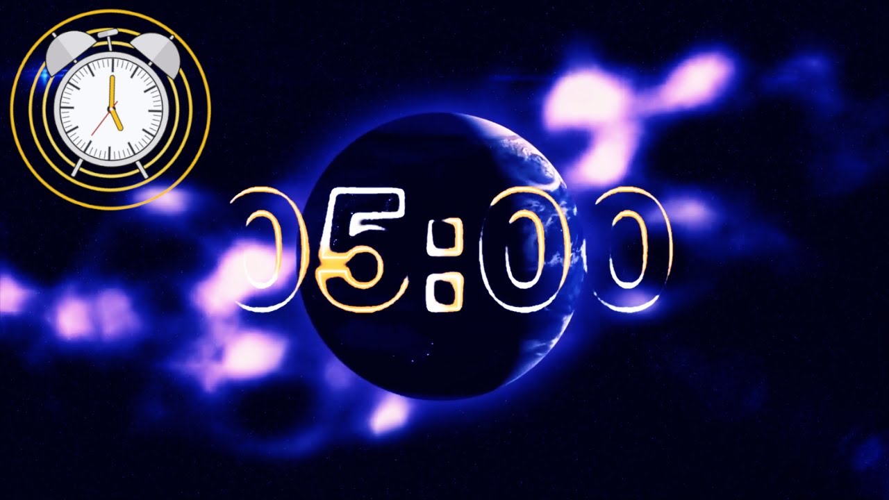 5 Minute Timer with Music Earth (With ALARM countdown) classical piano ...