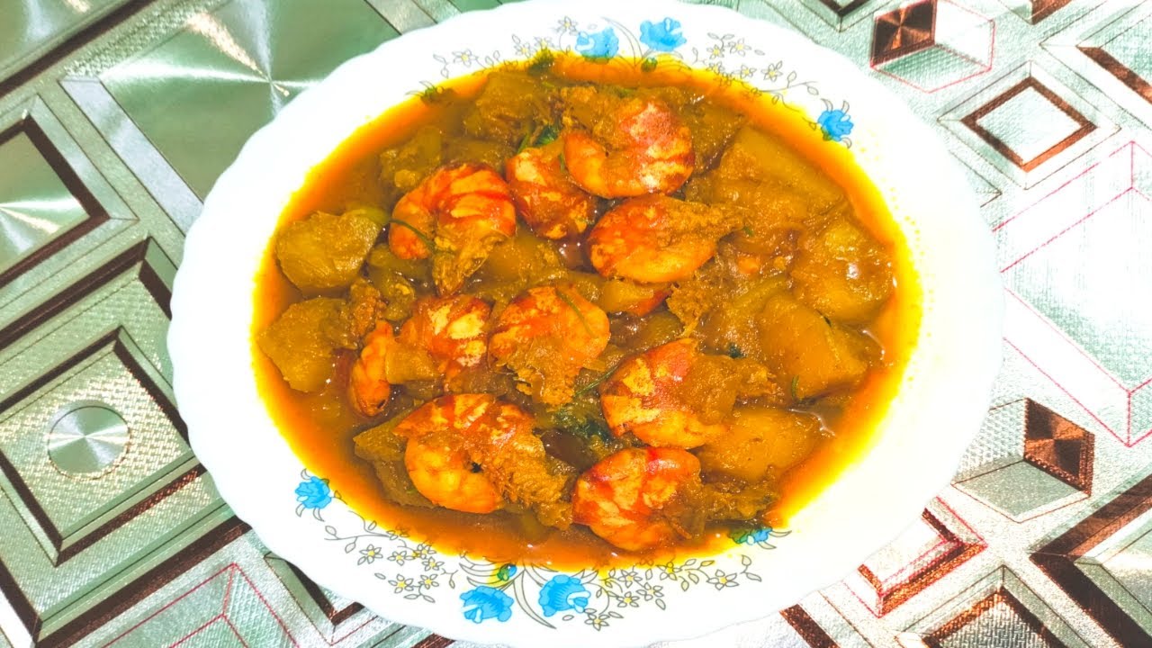 গ্রাম্য স্বাদে চিংড়ি দিয়ে মিষ্টি কুমড়া রান্না খুবই মজাদার/Mishti ...