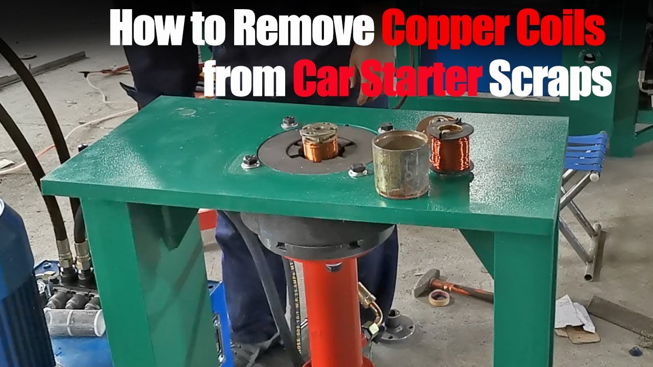 Removing Copper Coils from Car Starter Scraps - YouTube