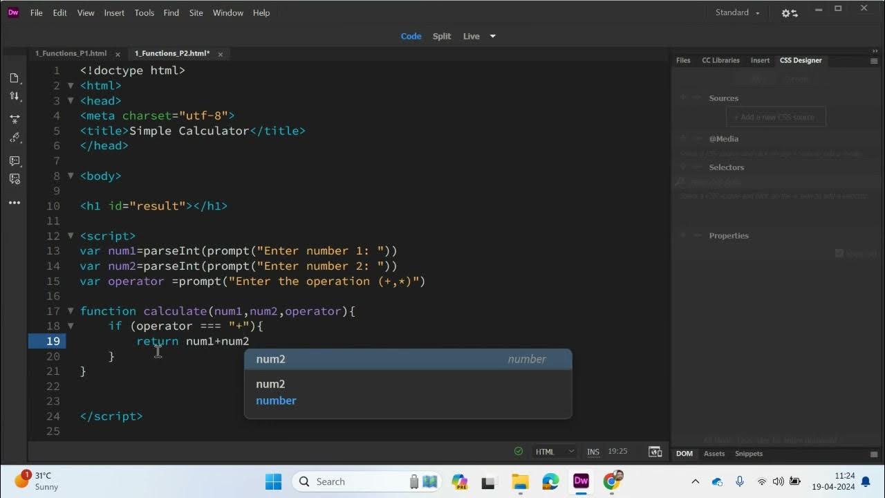 JavaScript Tutorial 11 - Functions (IF, ELSE IF, ELSE) - YouTube