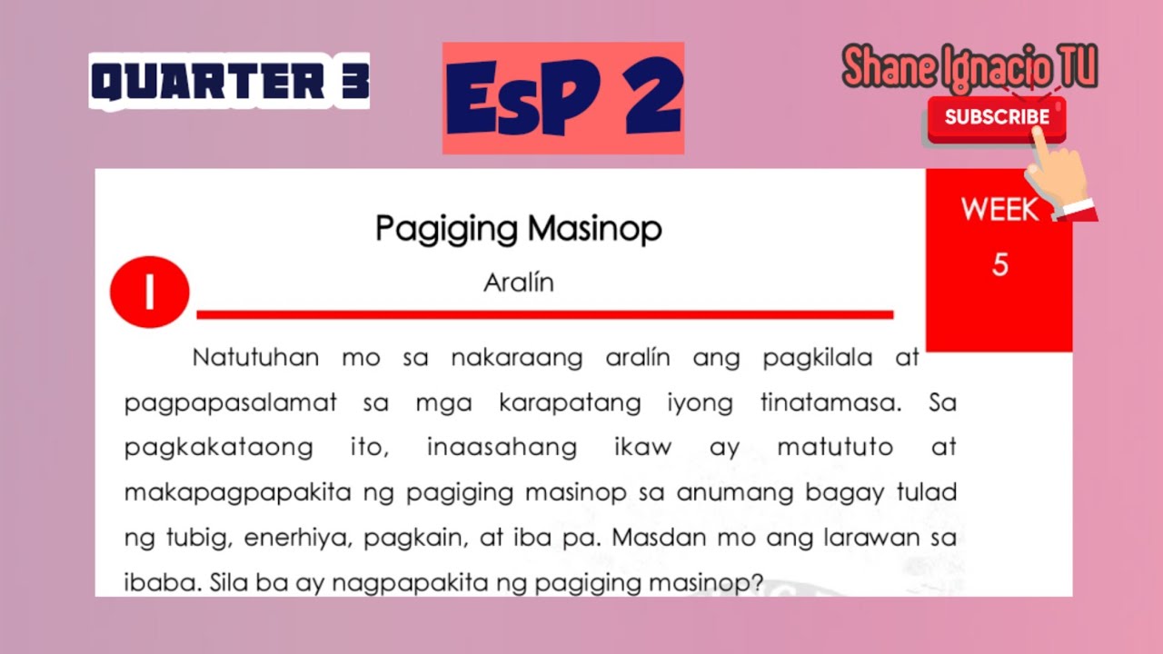 EsP2 Q3 WEEK 5 PAGIGING MASINOP - YouTube