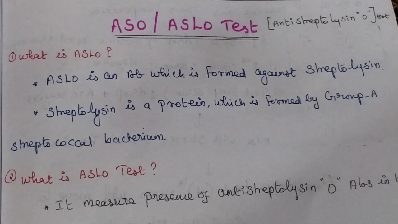 ASO / ASLO Test - YouTube