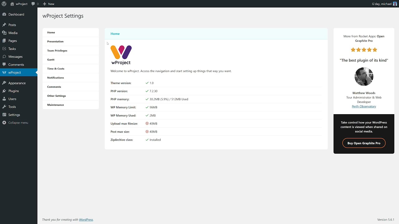 wProject: Admin interface - YouTube