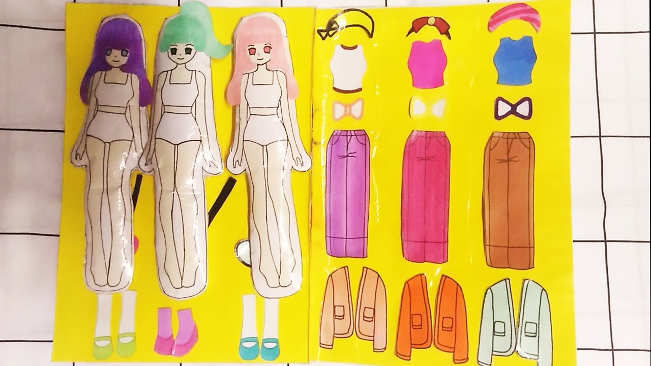 (PAPER DIY) HOW TO MAKE PAPER DOLL BOOK/ BARBIE PRINCESS DRESS OUTFIT ...