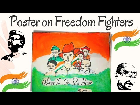 FREEDOM FIGHTERS PAINTING|How to draw Independence day for beginners ...