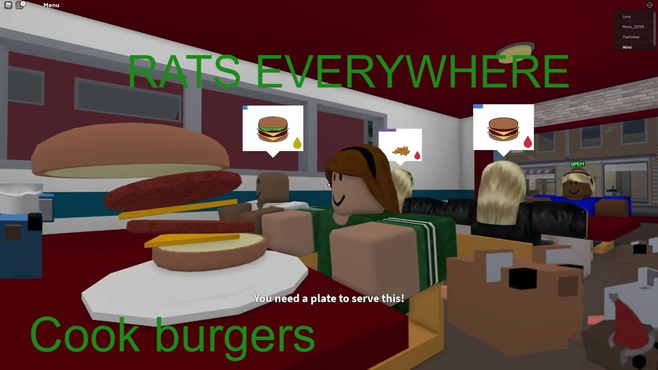 Cook Burger (Roblox) I cooked rat and deep fried - YouTube