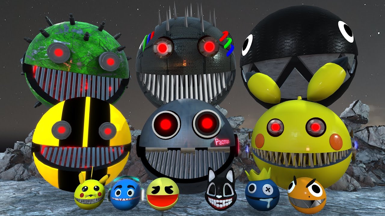 Pacman vs Two-Legged Flying Robot Pacman vs Bulldozer Robot 10 - YouTube